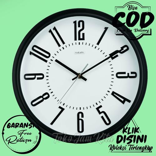 Jual JAM DINDING POLOS MINIMLAIS SAKANA 550 INCLUDE PACKING KOMPLIT ...