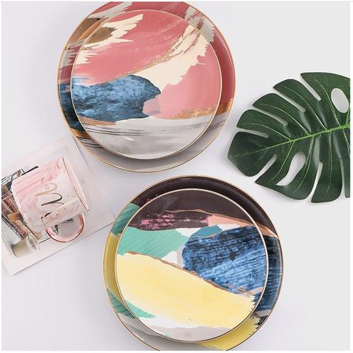 Jual Watercolor plate Premium quality piring makan, Piring Cantik ...