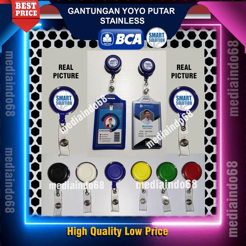 Jual YOYO GANTUNGAN ID CARD PUTAR STAINLESS-LOGO BCA SMART SOLUTION ...