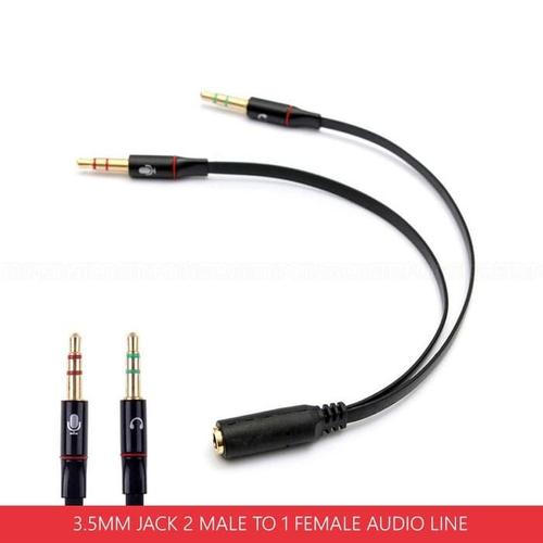 Jual KABEL AUX MERAH MIC+HEADPHONE Jack Audio 1 Female to 2 Male ...