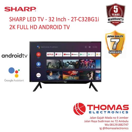 Jual SHARP LED TV - 32 Inch - 2T-C32BG1i 2K FULL HD ANDROID TV - Kab ...