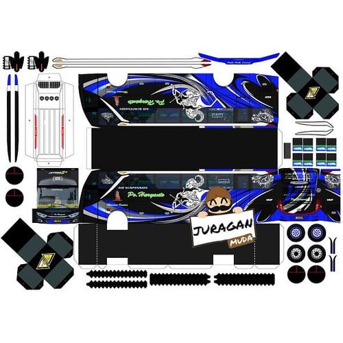 Jual DIY Miniatur Bus PO Haryanto Wayang Papercraft Lembaran - tanpa ...