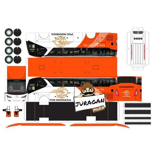 Jual DIY Miniatur Bus Pos indonesia Papercraft Lembaran - tanpa alas ...