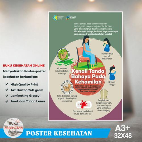 Jual Poster Kesehatan Tanda Bahaya Pada Kehamilan - Laminating Glossy ...