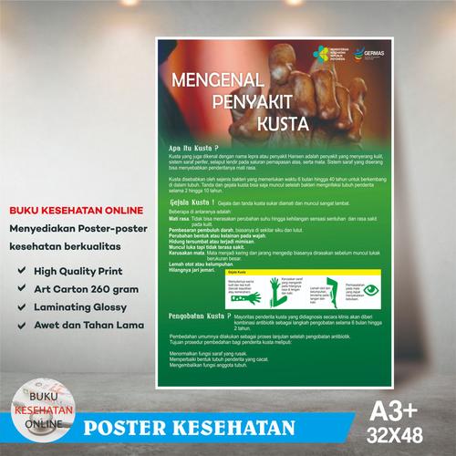 Jual Poster Kesehatan Mengenal Penyakit Kusta - Laminating Glossy - Kab. Bogor - Buku Kesehatan ...