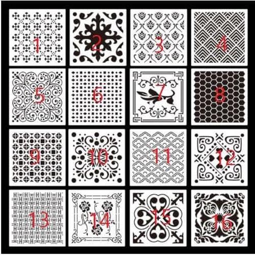 Jual Plastic Stencil - Stensil Dekorasi Motif_GRS14 (20x20cm) - 007 ...