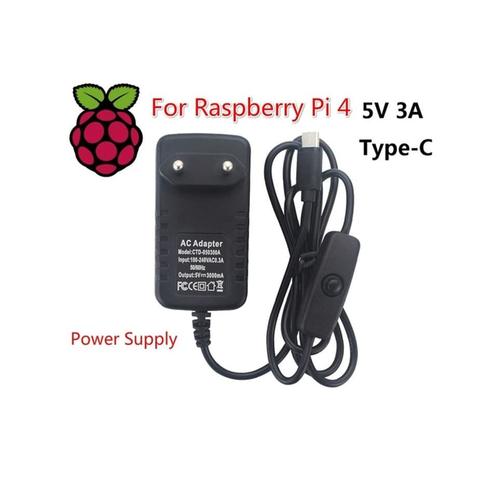 Jual Raspberry Pi 4 5V 3A Adaptor Power Supply Switch ON OFF Button USB ...