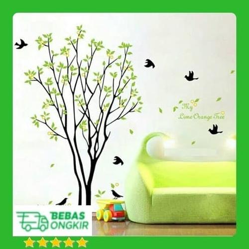 Jual WALL STICKER POHON HIJAU RANTING BIRDS GREEN TREE AY9094 STIKER ...