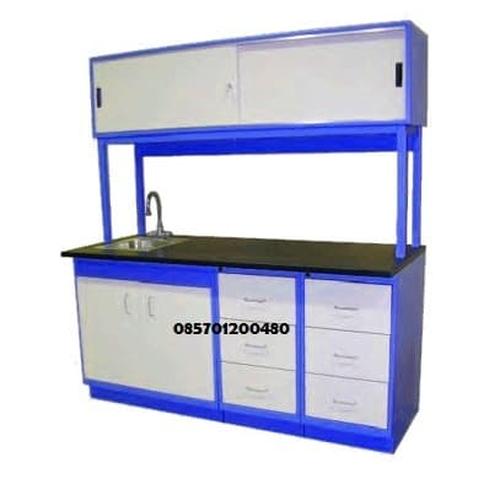 Jual Meja Lab Tembok - STEEL WALL BENCH WITH HANGING CABINET - Kab ...