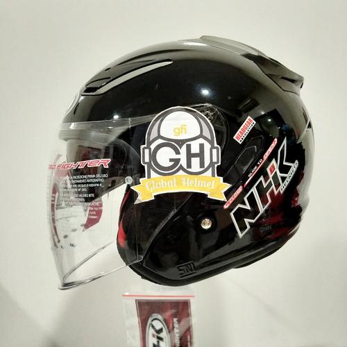 Jual HELM NHK R1 BLACK METALIC NHK R-1 SOLID BLACK METALIC DOUBLE VISOR ...