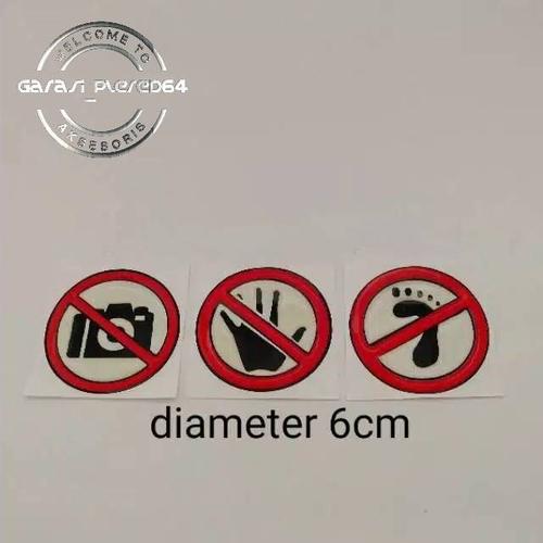 Jual emblem timbul logo warning dilarang jangan injak foto sentuh ...