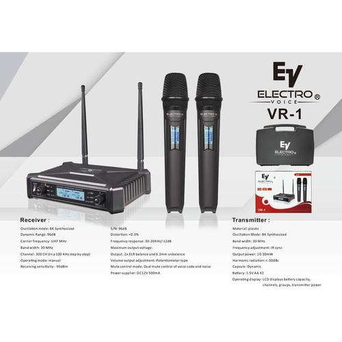 Jual Mic Wireless Electro Voice EV VR 1 Dual 2 Handle Original ...