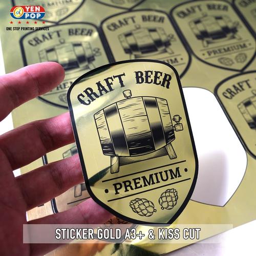 Jual Cetak Sticker GOLD / SILVER A3+ & KISS CUT (Cutting Setengah Putus ...