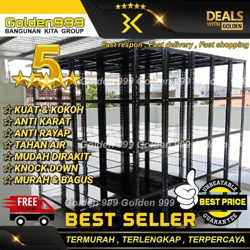 Jual Rak Besi siku lubang / 5 susun / 0.4x1x2 m / Bagus & Murah / Via ...