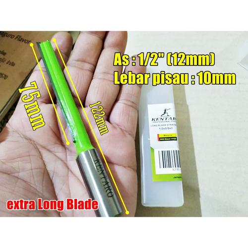 Jual Mata router trimmer straight EXTRA LONG blade 75mm as 12mm pisau 7 ...