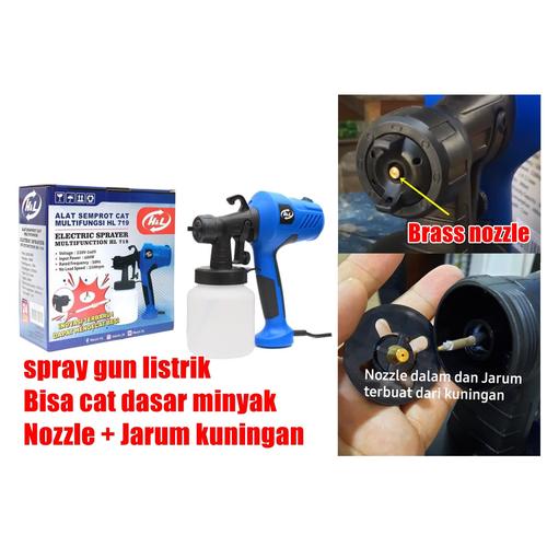 Jual spray gun Listrik H&L Nozzle jarum kuningan sprayer cat elektrik ...