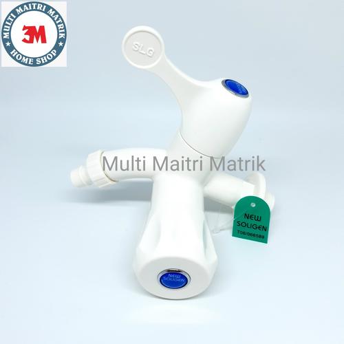 Jual Kran cabang double pvc New Soligen S 13/ kran mesin cuci / kran ...