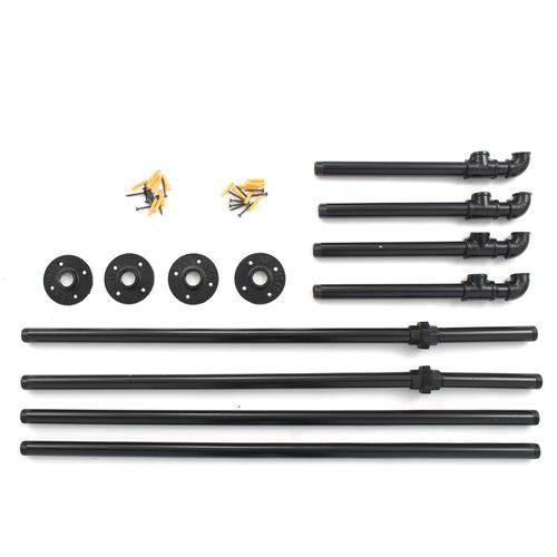 Jual Wall Mounted Iron Cloth Hanger Rack Garment Rail Bracket Hanging ...