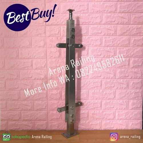Jual Railing Stainless / Tiang Minimalist / Tiang Kaca SUS 201 Doff/HL ...