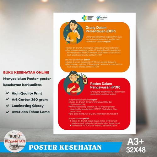 Jual Poster Kesehatan ODP dan PDP - LAMINATING GLOSSY - Kab. Bogor ...