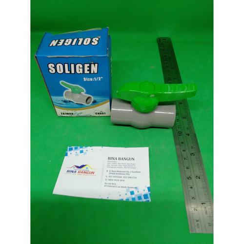 Jual Ball Valve/Stop Kran PVC Polos Soligen 1/2 (Engkel) - Kota ...