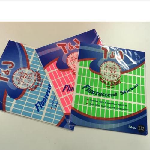 Jual Label T&J No 112 warna Fluorescent / Label stiker TNJ 112 Warna ...