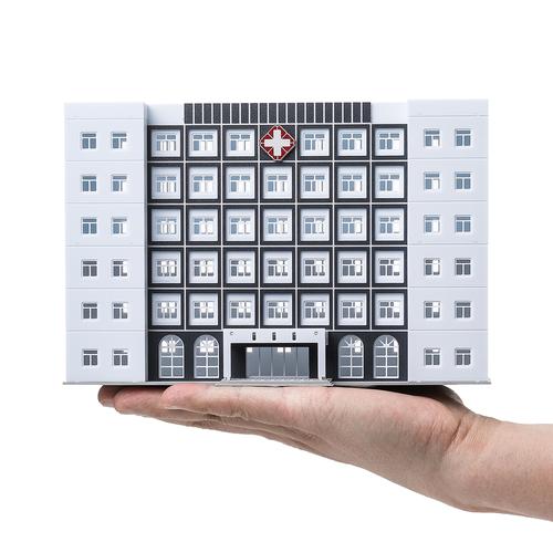 Jual 1/150 N Scale Hospital Buildings Model Office Skyscraper Assembled ...