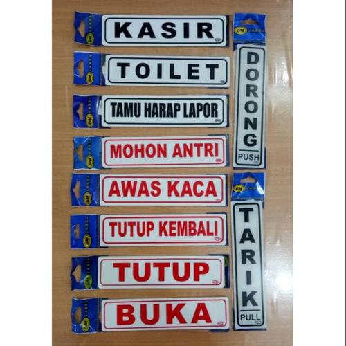 Jual sign tanda papan kaca tenang antri masuk geser pintu - Kota ...