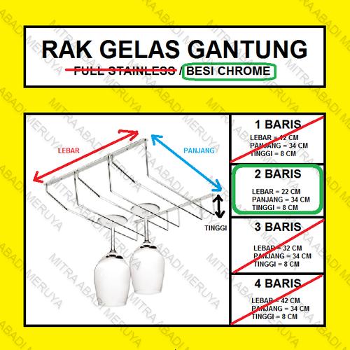 Jual Rak Gelas Gantung 2 Baris CHROME Wine Glass Rack - Jakarta Barat ...