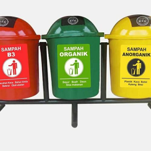 Jual sign stiker indoor gambar sampah organik anorganik recycle tipe ...
