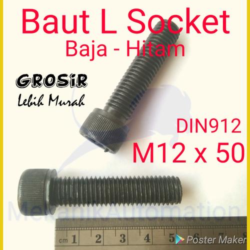 Jual Baut L M12 x 50 Baja Hitam - Jakarta Timur - MekanikAutomation | Tokopedia