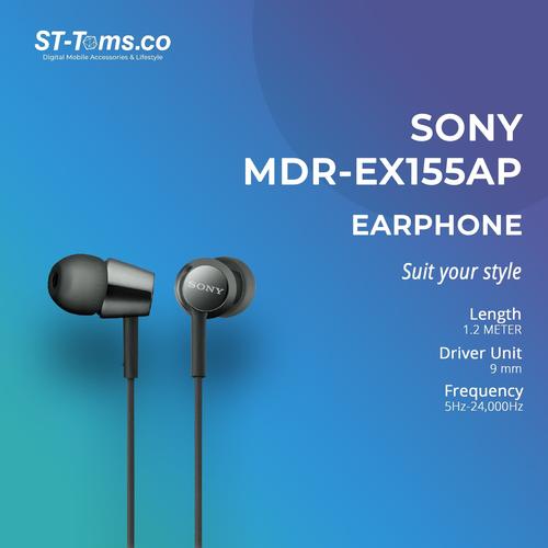 Promo Sony MDR-EX155AP / EX 155AP In-Ear Monitor Headphone - Black ...