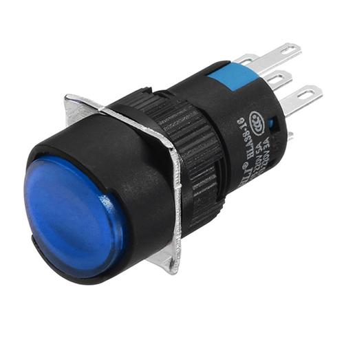 Jual Machifit LAY16-11 DC 12V 16mm Momentary Switch 6 Pin Push Button ...