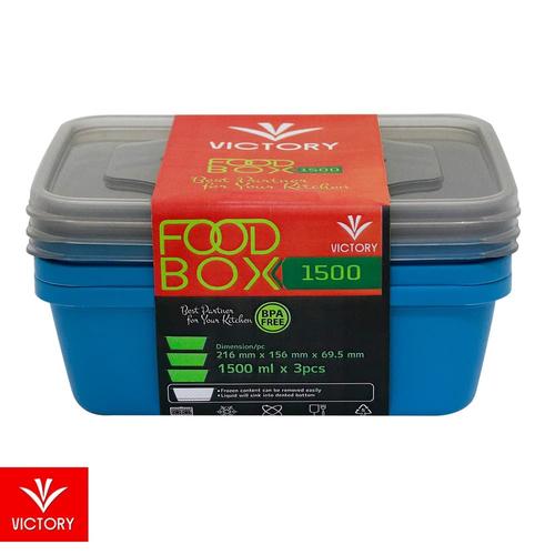 Jual Kotak Penyimpanan Makan VICTORY Food Box 1500ML Warna - Biru - Kab ...