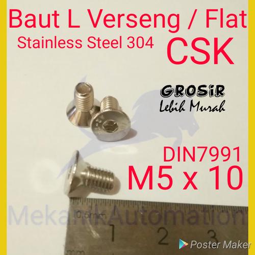 Jual Baut L Flat M5 x 10 Verseng SUS304 - Jakarta Timur - MekanikAutomation | Tokopedia