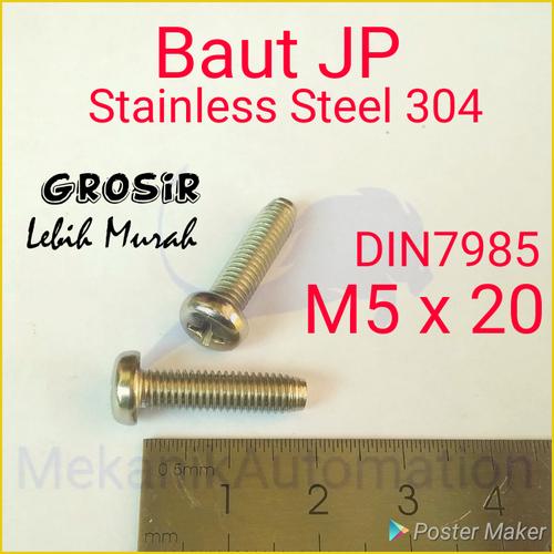 Jual Baut JP M5 x 20 SUS304 - Jakarta Timur - MekanikAutomation | Tokopedia