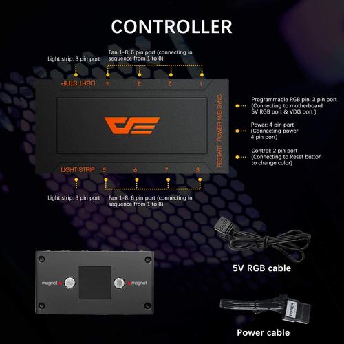 Jual controller fan aigo argb + remote support sync mobo 3 pin rgb ...