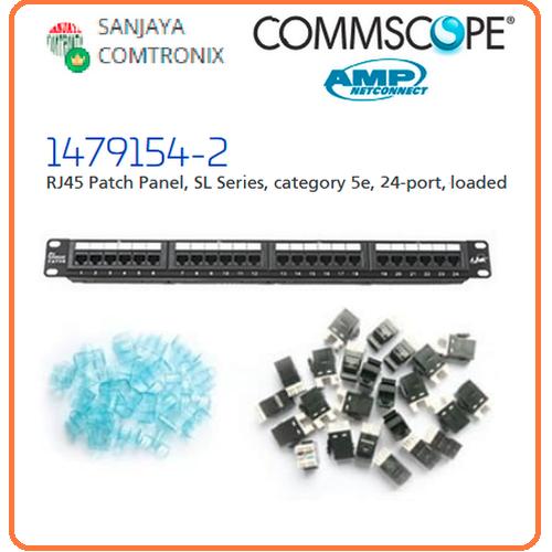 Jual AMP Commscope Patch Panel UTP RJ45 24 port Cat5e Cat-5e 1479154-2 ...