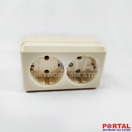 Jual Stop Kontak OB BROCO 2 LB- STOP KONTAK ARDE DOUBLE SEGI CREAM ...