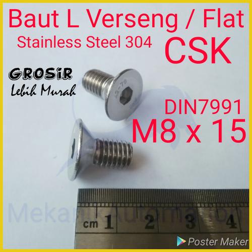 Jual Baut L Flat M8 x 15 Verseng Stainless304 - Jakarta Timur - Mekanikautomation | Tokopedia