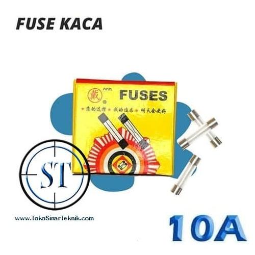 Jual Fuse Kaca 10A ukuran 6x30 mm Besar 250VAC sekring sekering glass 6 ...