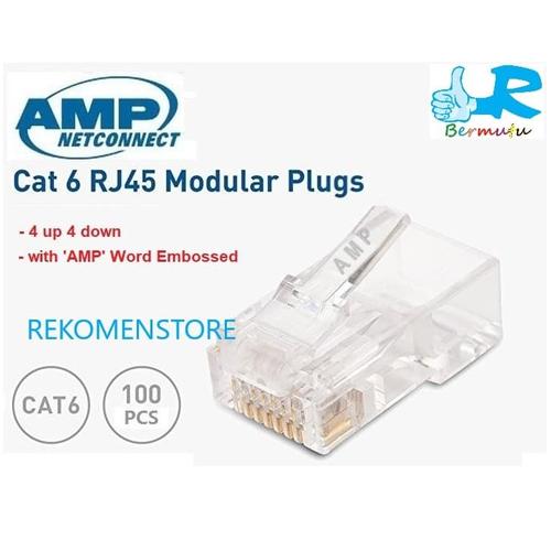 Jual Konektor RJ45 AMP USA Cat6 Cat 6 Connector UTP LAN Commscope ...