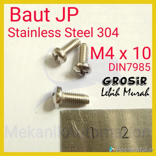 Jual Baut JP M4 x 10 SUS304 - Jakarta Timur - Mekanikautomation | Tokopedia