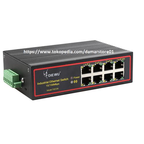 Jual Din Rail-Industrial-Ethernet Switch Hub 10/100Mbps - 8 PORT ...