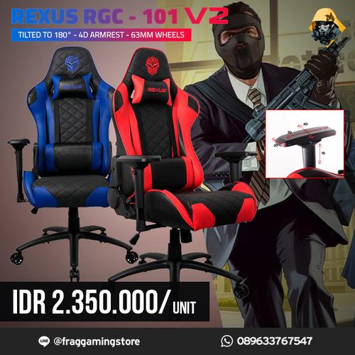 Jual Rexus Gaming Chair / Kursi Gaming RGC 101 Red / Blue V2 - Biru ...