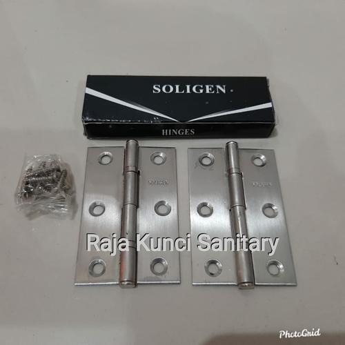 Jual Engsel Tipis Soligen 3"/Engsel Lemari/Engsel Mini/Engsel 3 inch ...