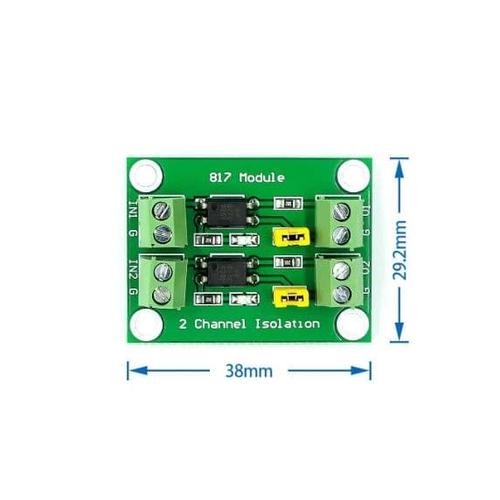 Jual 2 Channel PC817 Optocoupler Isolation Module Voltage Converter 6 ...