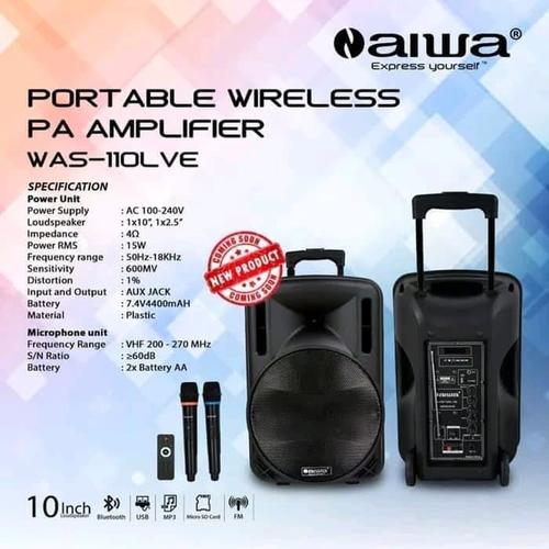 Jual SPEAKER AKTIF WIRELESS AIWA WAS-110LVE BLUETOOTH 10 INCHI ...