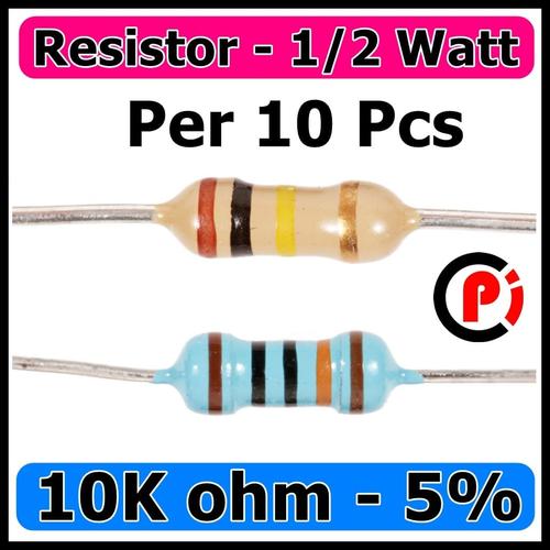 Jual Resistor 10 Pcs 10K ohm 5% 1/2W Resistor Carbon Film - Kota Medan - Pi Toserba | Tokopedia