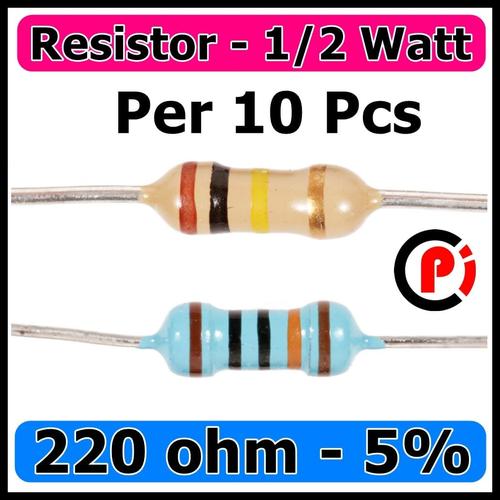 Jual Resistor 10 Pcs 220 Ohm 5% 1/2W Resistor Carbon Film - Kota Medan ...